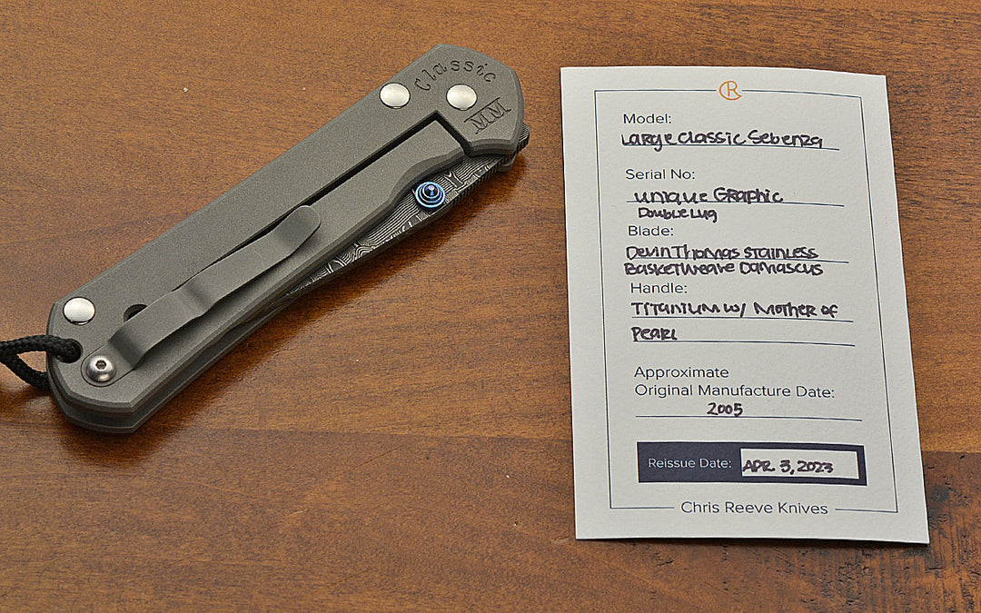 Large Classic Sebenza Unique Graphic Basketweave Damascus – Nordic Knives